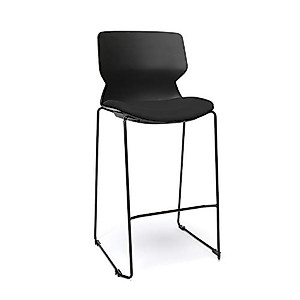 HON Basyx Contempo Guest Stool, 2 Pack, Black/Black