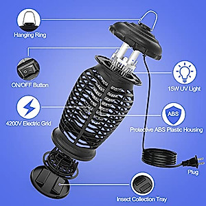 Bug Zapper, Electric Mosquito Zapper Outdoor, Insect Zapper Fly Traps Mosquito Killer Lamp for Home Patio