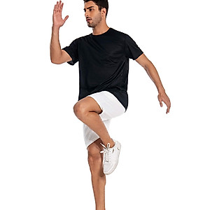 simcotic Workout Shirts for Men Dry Fit 4xlt Big and Tall T Shirts Gym Running Athletic Moisture Wicking Shirts Short Sleeve Black T Shirts 4XL