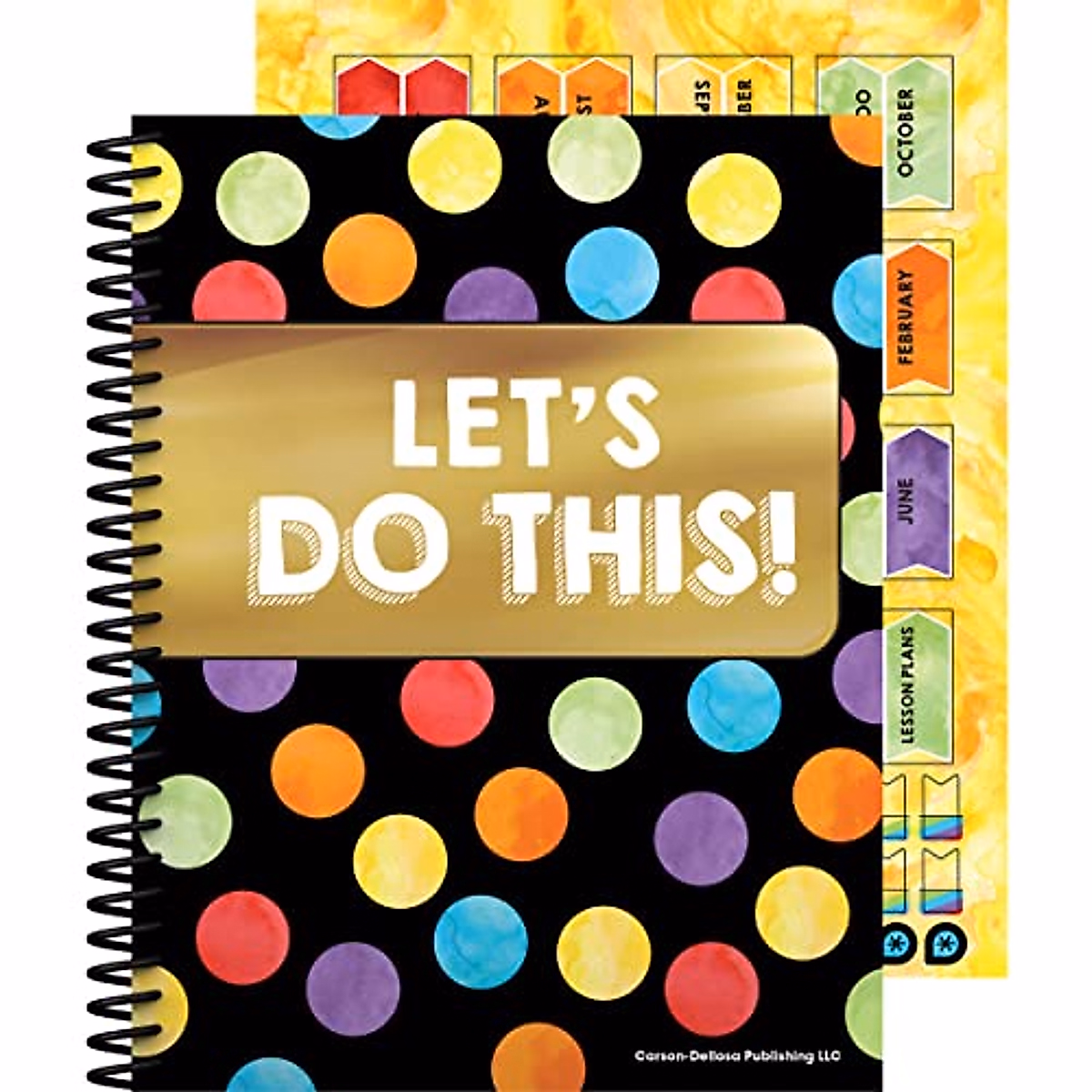 Carson Dellosa Celebrate Learning Teacher Planner, 8" x 11" Spiral Bound Planner With Planner Stickers, Undated Homeschool Planner & Lesson Planner Book for Teachers