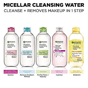 Garnier SkinActive Micellar Water For Waterproof Makeup, Facial Cleanser & Makeup Remover, 13.5 fl. oz, 1 count (Packaging May Vary)