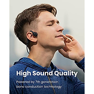 SHOKZ OpenMove - Open-Ear Bluetooth Sport Headphones - Bone Conduction Wireless Earphones - Sweatproof for Running and Workouts, with Sticker Pack (Grey)