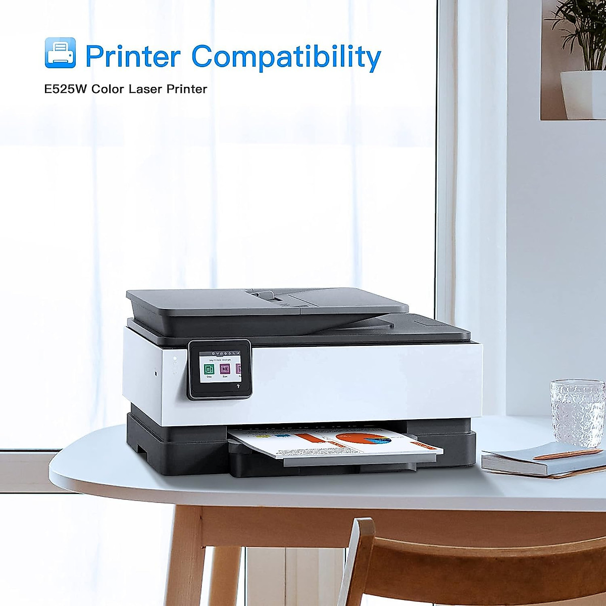 LxTek Compatible Toner Cartridge Replacement for Dell E525W E525 to use with E525W Color Laser Printer, 4 Pack (593-BBJX 593-BBJU 593-BBJV 593-BBJW)