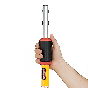 Rubbermaid Commercial Products HYGEN Quick-Connect Straight Extension/Extendable Handle/Stick/Pole, 4-8 Feet, Yellow, Lightweight for Janitorial/Professional/Industrial Microfiber Floor