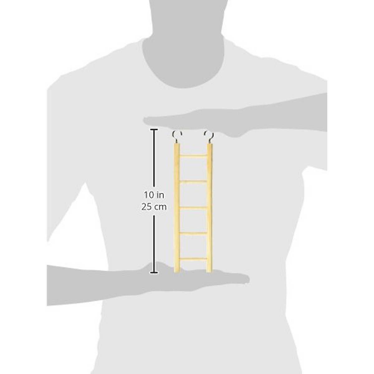 Penn-Plax BA105 5-Step Wooden Ladder for Small Birds