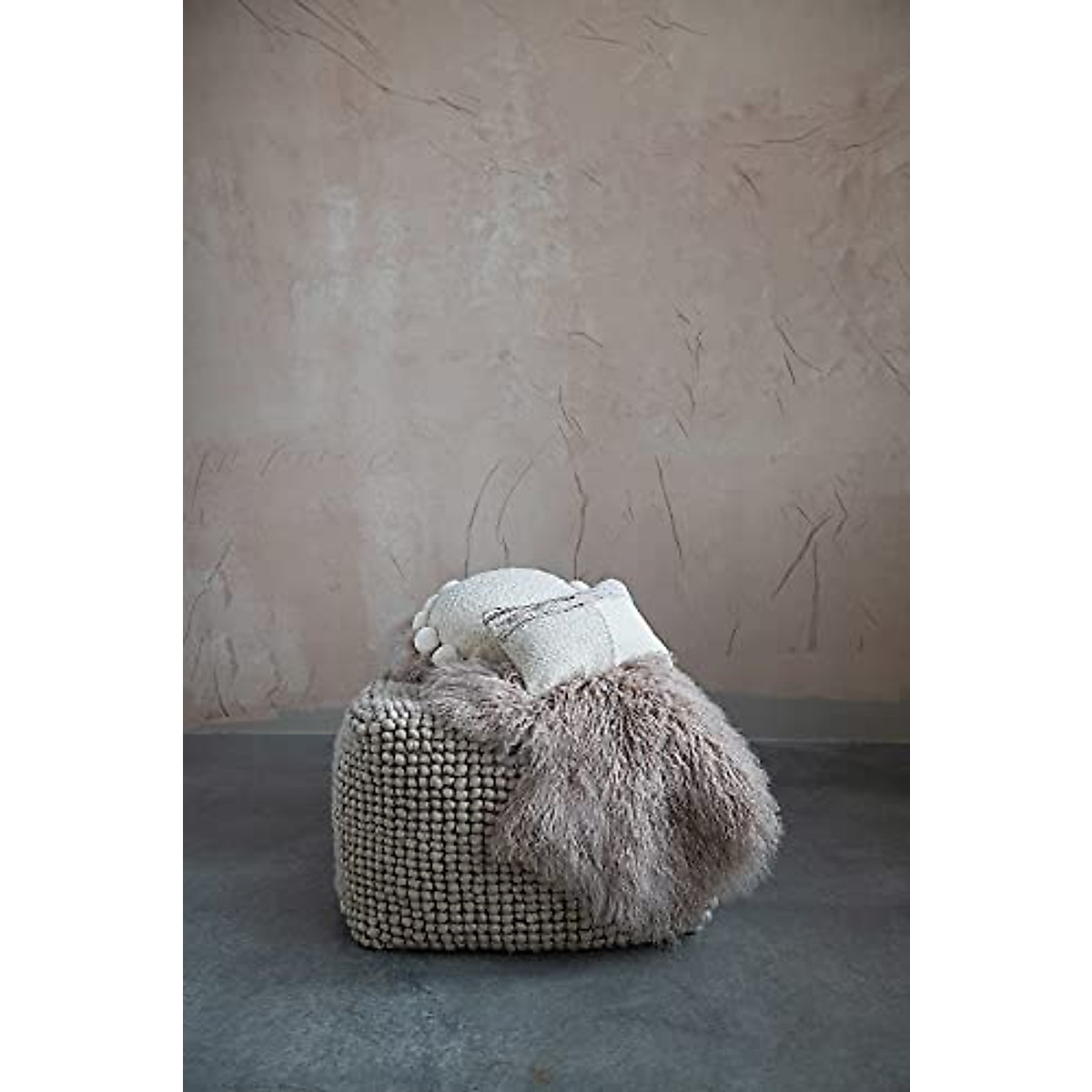 Creative Co-Op Woven Cotton Blend Lumbar, Multi-Patterned Neutral Throw Pillow, Multicolored