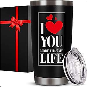 Gifts for Him, I LOVE YOU Tumbler 20oz, Anniversary Valentines Day Birthday Gifts for Husband from Wife, Insulated Travel Tumbler for Men, Boyfriend