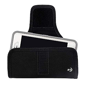 Nite Ize Fits All Phone Holster - Vertical or Horizontal Protective, Clippable Cell Phone Holder for Your Belt Or Waistband - Horizontal - Extra Large - Black