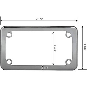 LFPartS Motorcycle Polished Stainless Steel License Plate Frame Slim Style