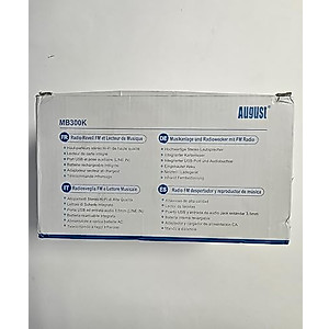 August MB300 Mini Wooden MP3 Stereo System and FM Clock Radio, with Card Reader, USB Port & AUX Jack (3.5mm Audio In), 2 x 3W Powerful Hi-Fi Speakers and Built-in Rechargeable Battery