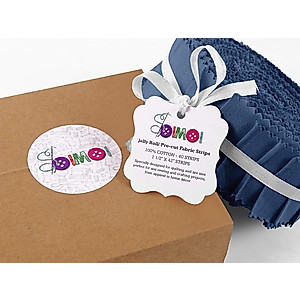 Soimoi 40Pcs Solid Blue Cotton Precut Fabrics for Quilting Craft Strips 2.5 Inches Jelly Roll