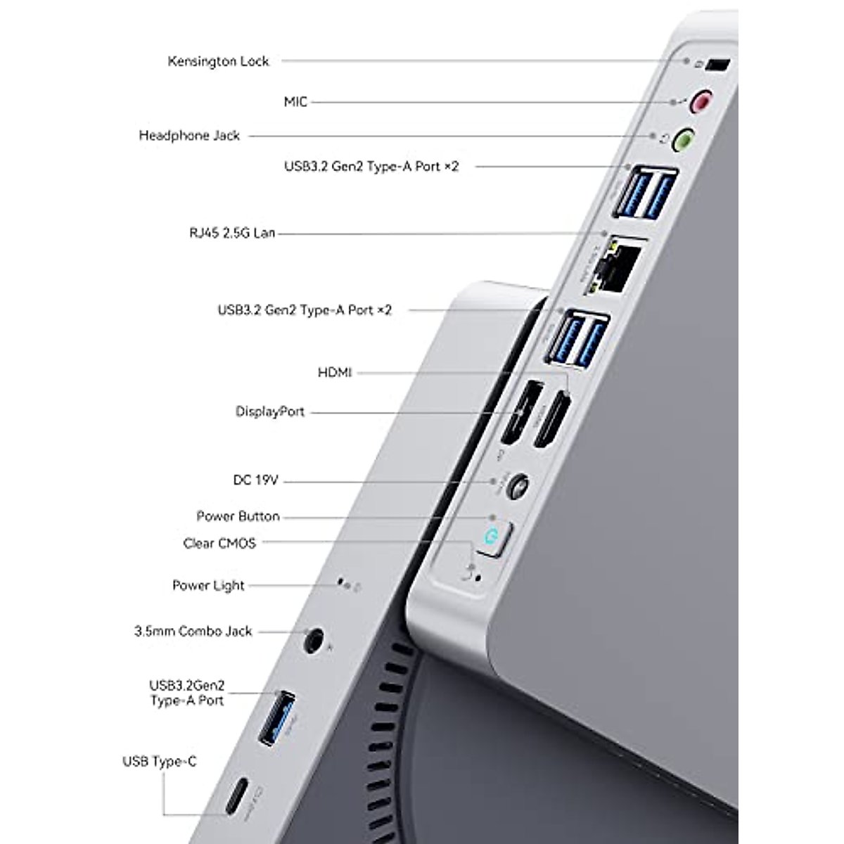 MINISFORUM TH80 Mini PC 11th Gen Core i7-11800H Micro Computer, DDR4 32GB RAM + 512GB PCIe SSD, HDMI/DP/USB-C(4K@60Hz) Outputs, 2.5G LAN, 5X USB3.2, Intel UHD Graphics Small Form Factor