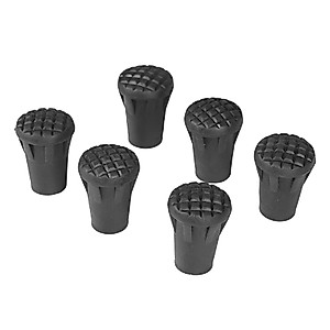 Alomejor Trekking Pole Tips 6pcs Trekking Hiking Pole s Rubber Tips End Walking Pole Feet Tips for Walking Hiking Trekking Poles