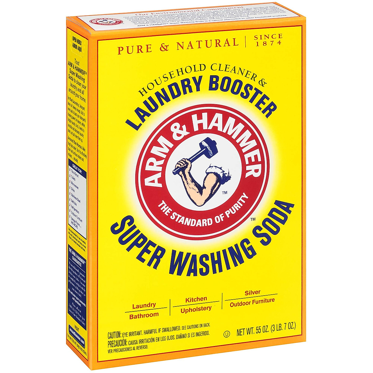 Arm & Hammer Super Washing Soda Detergent Booster & Household Cleaner, 55oz.