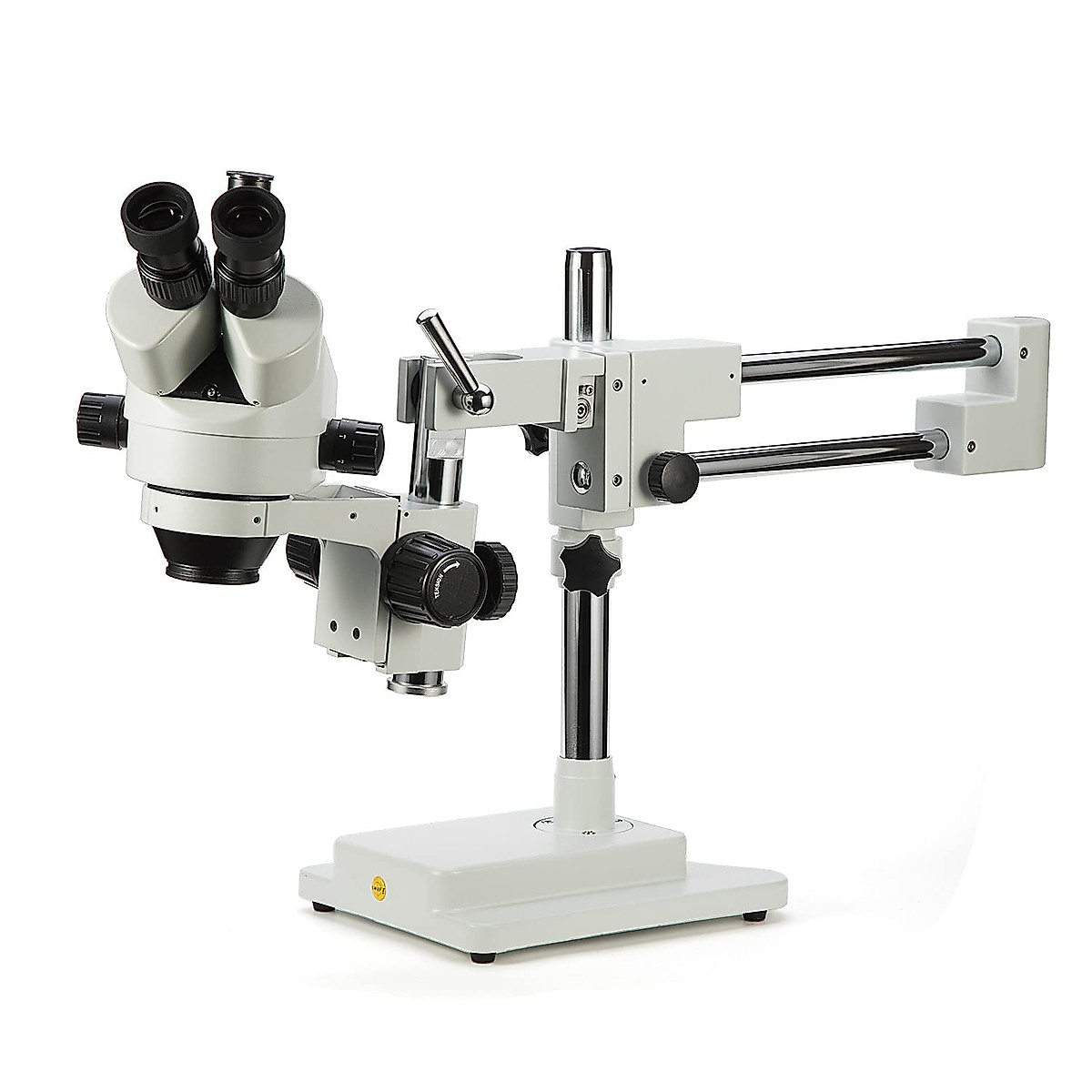 Swift S7 3.5X-90X Professional Simul-Focal Trinocular Stereo Zoom Microscope with WH10x Eyepieces, 0.7X-4.5X Objective,144 LED Ring Light, Double Arm Boom Stand, Includes 0.5X and 2.0X Barlow Lens