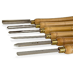 WEN CH11 6-Piece Artisan Chisel Set with 6-Inch High-Speed Steel Blades and 10-Inch England Beech Handles