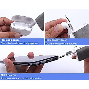 XANGNIER Cleaner Kit for Airpods Pro,5 in 1 Multi-Function Earbuds Cleaning Tools, Cleaning Pen with Soft Brush for iPhone Charging Port,Phone Speaker,Earpods,Headphone,Earphone,iPod Case