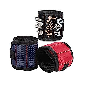 Magnetic wristband with powerful magnet for fixing screws and nails gadgets for men, women, dads, husbands, carpenters (blue)