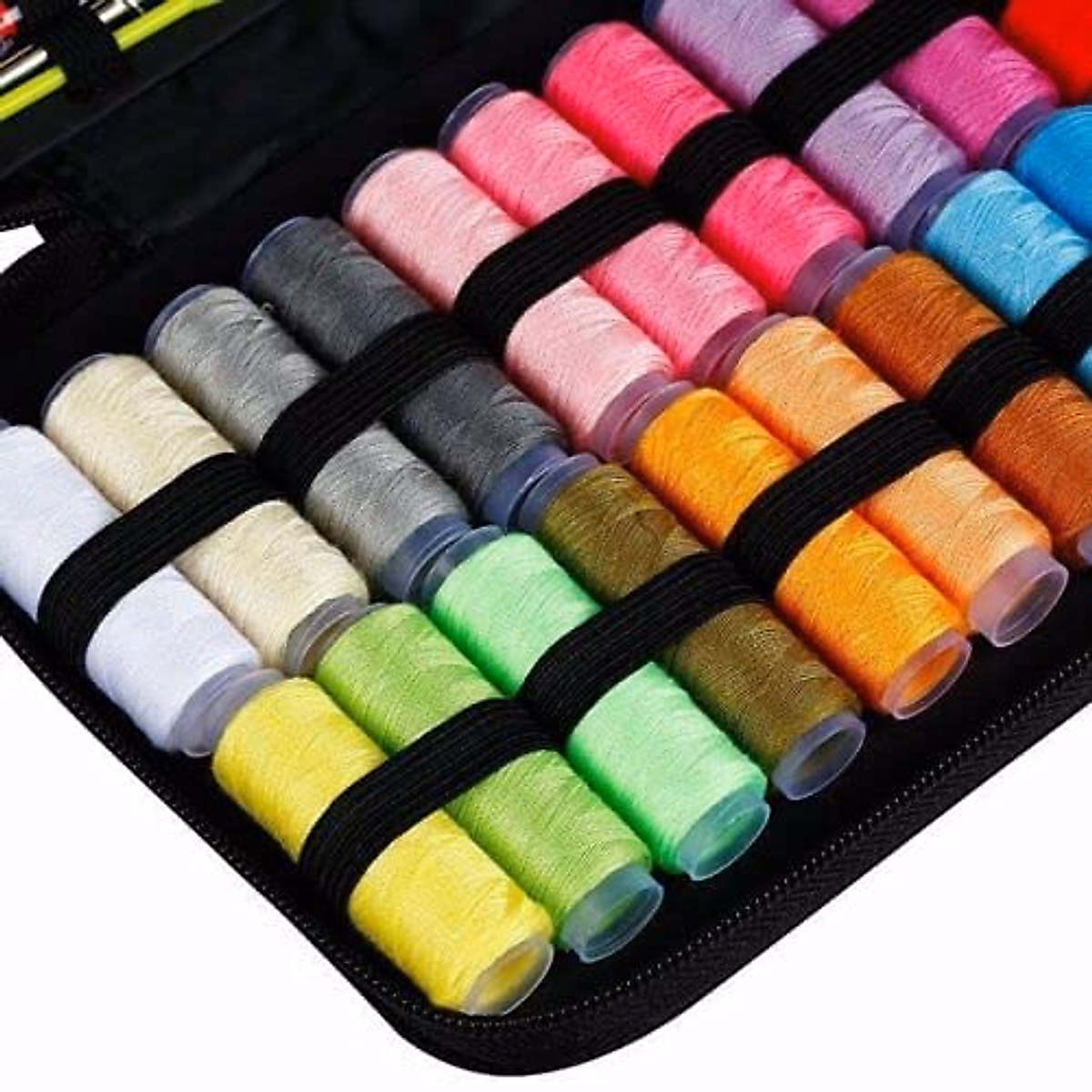 99 Pcs Sewing Kit Premium Sewing Supplies Case Portable Travel Home Needle Thread with Thread,Threader Needle,Tape Measure, Scissor, Thimble