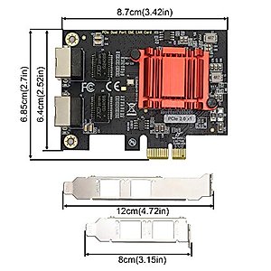 Dual Port Gigabit Ethernet Converged PCI-E x1 Card,2X RJ45 Gigabit Network Interface Controller Adapter,with 82575EB Chipset for Desktops,Work Stations,Servers, with Low Profile Bracket.