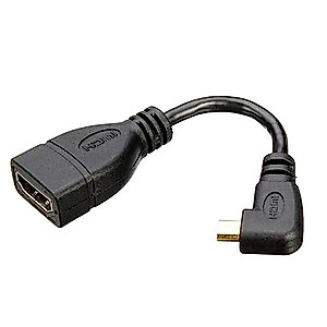 ChenYang Micro HDMI Male to HDMI Female 4K60hz HDTV 90 Degree Left Angled Cable Adapter for Displays Monitor Camera 10cm