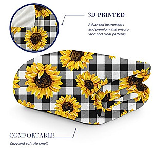 Reunbmq Super Soft Flannel Fleece Throw Blanket, Lightweight Sherpa Blankets Comfortable Bed Throws 3D Printed Blanket for Couch/Chair/Sofa/Bed/Dorm/Bedroom/Home (Sunflower Buffalo Plaid)