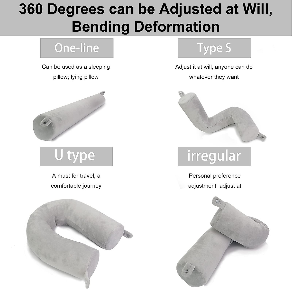 Hxcxrst Travel Pillow-Twist Memory Foam Neck Pillow Support Pillow, Used for Neck, Chin, Waist and Leg Support-Suitable fo Airplanes, Buses, Trains.