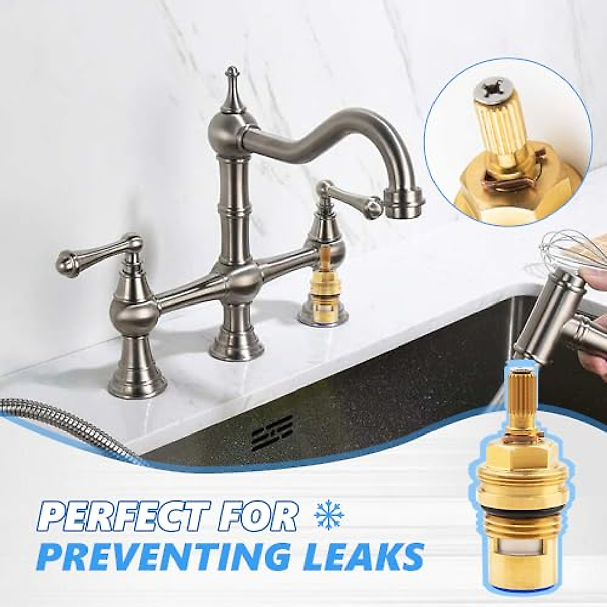 Faucet Cartridge for Hansgrohe 94008000 94009000, Widespread Faucet Replacement Cartridge Compatible with Hansgrohe Faucet, Cold Hot Faucet Cartridges