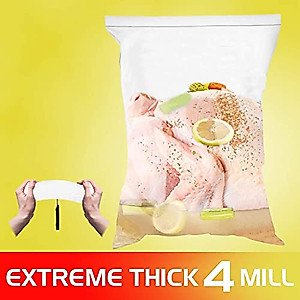 [ 10 COUNT ] - 4 MILL - Extra Large 3 Gallon Size Reclosable Food Storage Bags - Extreme Thick - Heavy Duty Plastic - Zipper Top - Measures 16" x 18" - For Freezer, Meat, Clothing, Organization, Moving, Covering