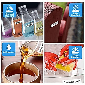 MarkDomain Label Maker Printer with 1pc JM-231 Label Tape, E1000 Label Machine and 6-Pack Compatible Label Tape Replacement for Brother TZe221 TZe-221 3/8"(9mm) x 26.2'(8m), Orange