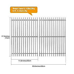 Lineslife 17.3" Cooking Grill Grate for Weber Genesis, Stainless Steel Gas Grill Grid Replacement for Outdoor, Camping, BBQ, 2PC