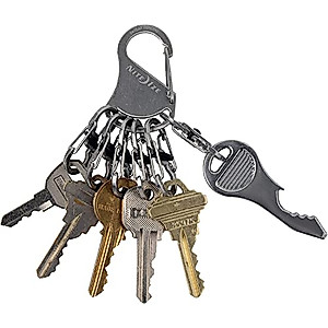 Nite Ize KCT1010-1088 DoohicKey QuicKey Stainless-Steel 5-in-1 Keychain Multi Tool with Key Hole Attachment, Stainless Steel