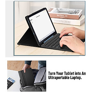 Fintie Keyboard Case for Samsung Galaxy Tab S6 Lite 10.4 Inch 2024/2022/2020, Soft TPU Back Cover with Built-in Trackpad Detachable Wireless Bluetooth Keyboard, Black