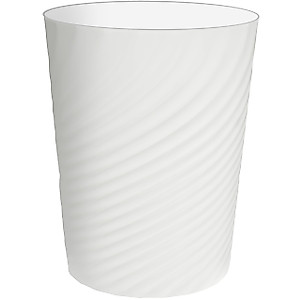 DAJITRE 1.8 Gallon Small Trash Can Wastebasket Recycling Bin Slim Profile for Compact Spaces Bathroom, Office, Bedroom, Kitchen (1.8 Gallon, White)