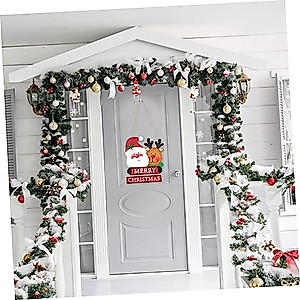 Artibetter 1pc Christmas Door Plate Pendant Halloween Decor Halloween Home Decor Christmas Decor Christmas Hanging Wood Christmas Door Sign Wooden Christmas Ornament Red Festival Pendant Prop