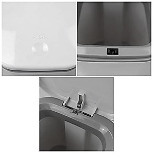 Bringer 0.5 Gallon Plastic Tiny Waste Can, Mini Trash Can with Lid, Gray