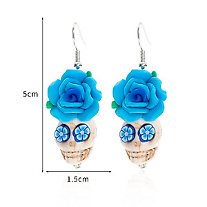 ZKBKJSPZJB Skulls Tassels Dangle Earrings,gothic Skull, Skull Drop Earrings,day of The Dead Jewelry Halloween earrings/funky spooky quirky earrings/Nickel Free