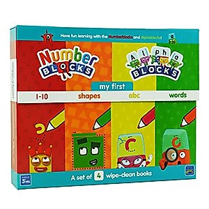 Numberblocks and Alphablocks: My First Numbers and Letters 4 Book Wipe-Clean Box Set (pen included): a set of 4 wipe-clean books (pens included)