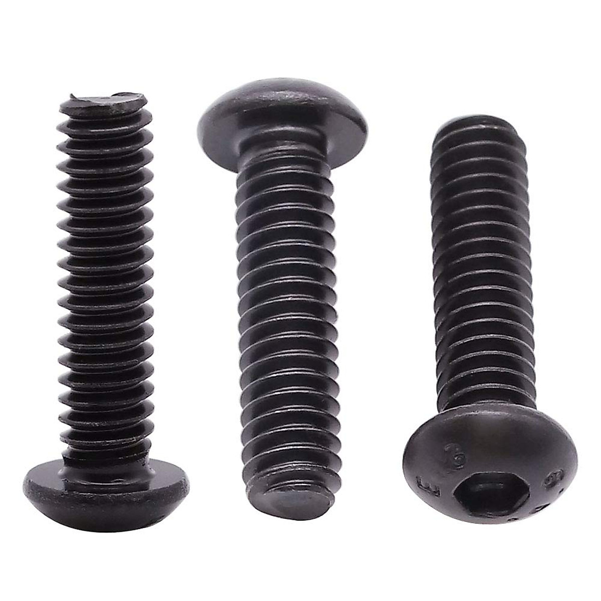 M6-1.0 x 25mm Button Head Socket Head Cap Screws, Grade 10.9 Alloy Steel, Allen Hex Drive, Full Machine Thread, Black Oxide Finish, 25 PCS