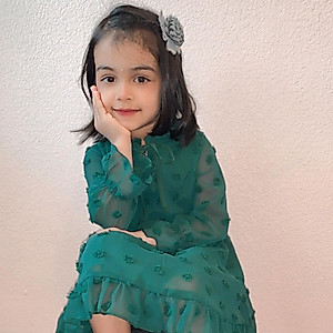 Maacie Girls Fall Casual Dress Christmas Dress Holiday Dress Babydoll Dress Green 18M