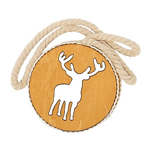 2 Pack Magnetic Curtain Tiebacks, Cute Deer Decorative Tie Backs Curtain Holdbacks for Drapes Wood Curtain Holders for Christmas Home Holiday Decor, No Screw