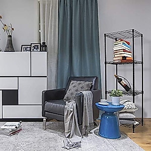 REGILLER 4-Tier Wire Shelving Unit Metal Storage Rack Adjustable Organizer Perfect for Pantry Laundry Bathroom Kitchen Closet Organization (Dark, 16.9L x 12W x 50H)