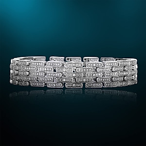 NATALIA DRAKE 1 Cttw Diamond Bracelet for Women Studded Panther Link 7.25 Inches