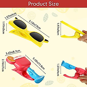 4 Pieces Beach Towel Windproof Clips for Beach Chairs Patio and Pool Accessories Cartoon Glasses Cocktail Glasses Towel Clips Funny Decorative Clothespins for Home
