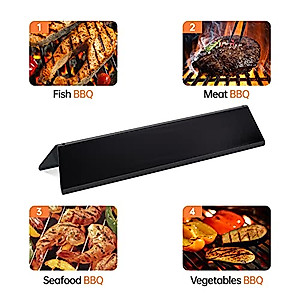 Dictirdy 15.3 Inch 7635 Flavorizer Bars for Weber Spirit 200 Series Gas Grills Heat Plates for Weber Spirit E210/S210 E220/S220 with Front Controls Panel Porcelain-Enameled