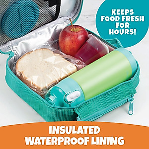 Bentology Insulated Lunch Box w Snack Pocket and Water Bottle Holder - Boys Girls and Kid's Lunchbox Tote Keeps Food Hotter or Colder Longer - Bag Fits Most Bento Boxes and Containers