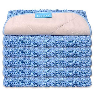 KEEPOW Microfiber Mop Cloth Refills Compatible with MR.SIGA Professional Microfiber Mop, Double Side use, Wet & Dry Mopping, Pack of 5