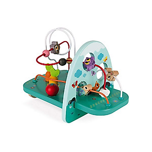 Janod Rabbit & Co Looping W/Color Matching, Activity Center Learning Toy for Boys and Girls - Counting, Concentration, Shape Recognition and Motor Skills for Ages 18+ Months