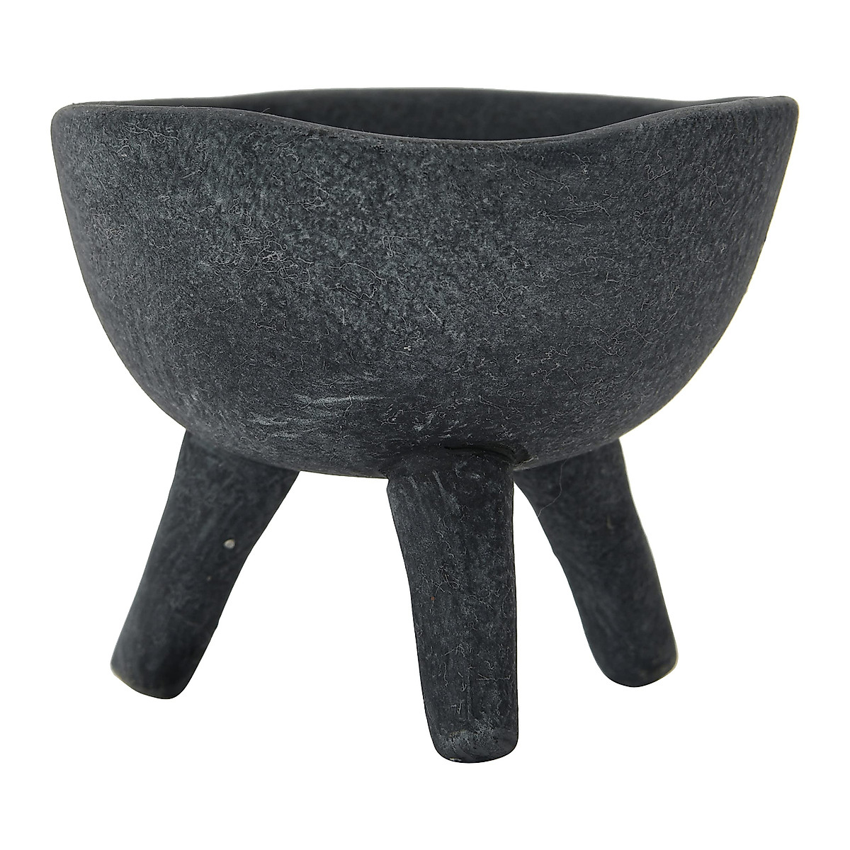 Creative Co-Op Boho Terracotta Footed Planter, Matte Black