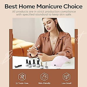 modelones Gel Nail Polish Set- 6 Colors Nude Gel Polish All Seasons Skin Tones Pink Neutral Brown Gel Polish Kit, Soak Off LED Gel Nail Kit Manicure DIY Home